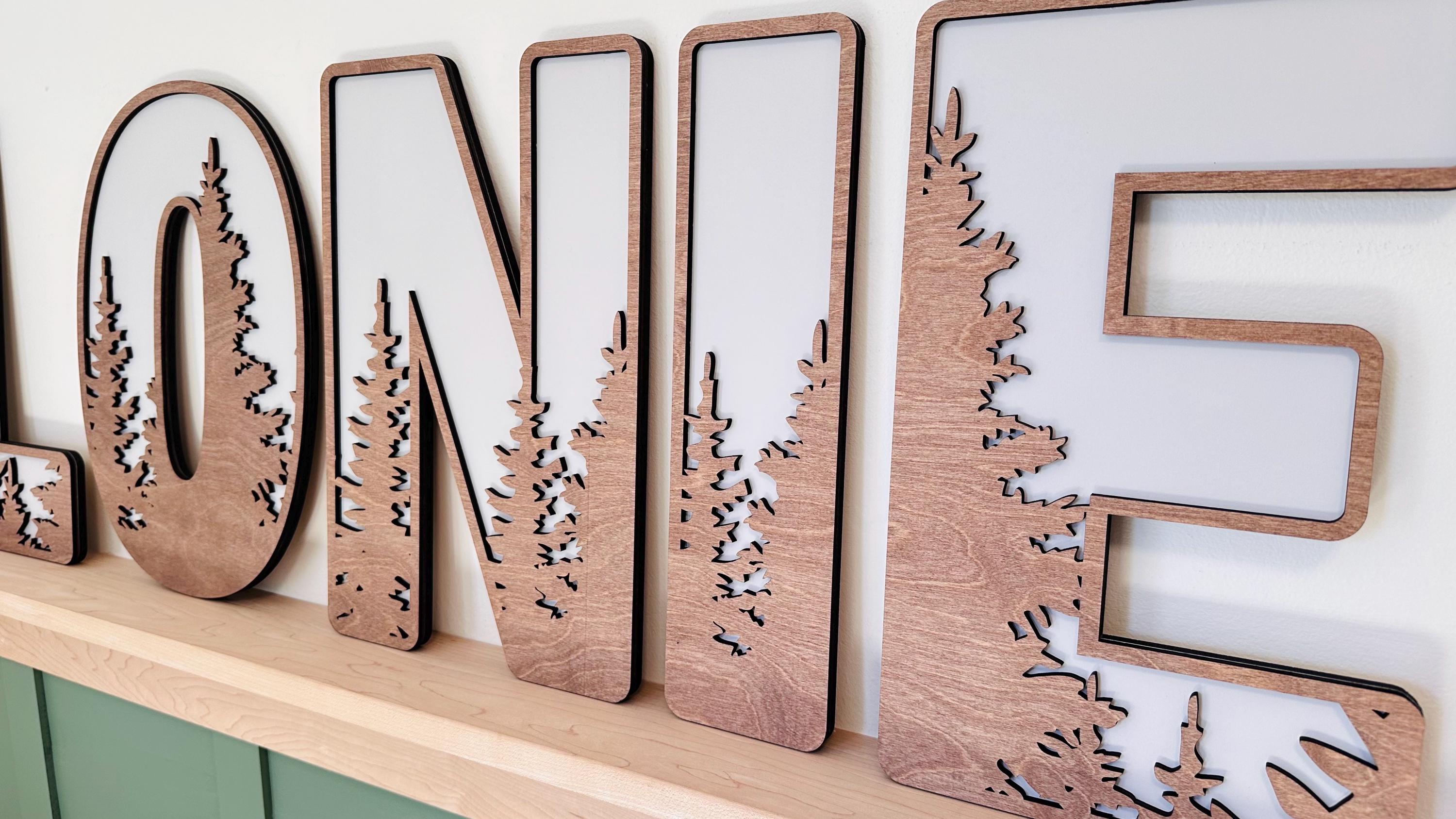 Woodland Nursery Name Sign, Forest Nursery Letters, Wood Tree Forest ...