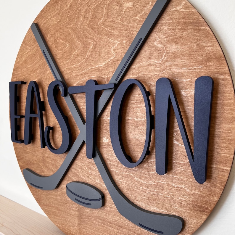 Hockey Name Sign, Ice Hockey Name Sign, Sport Name Sign for Kids, Baby ...