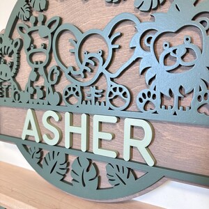 Safari Nursery Sign, Jungle Name Sign, Safari Jungle Animals Custom ...