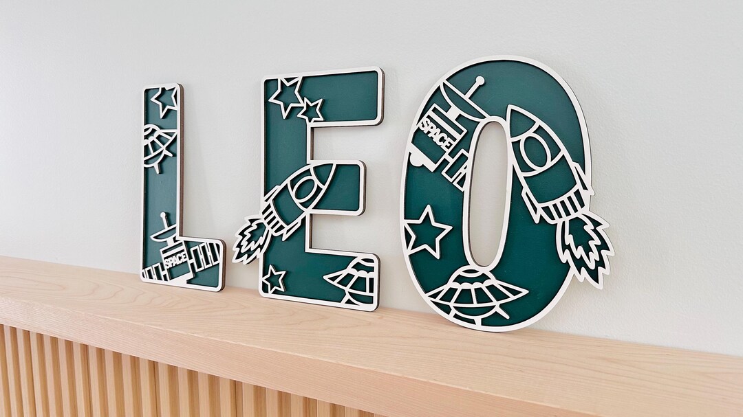 Space Nursery Letters, Space Name Sign, Space Nursery Décor, Space ...