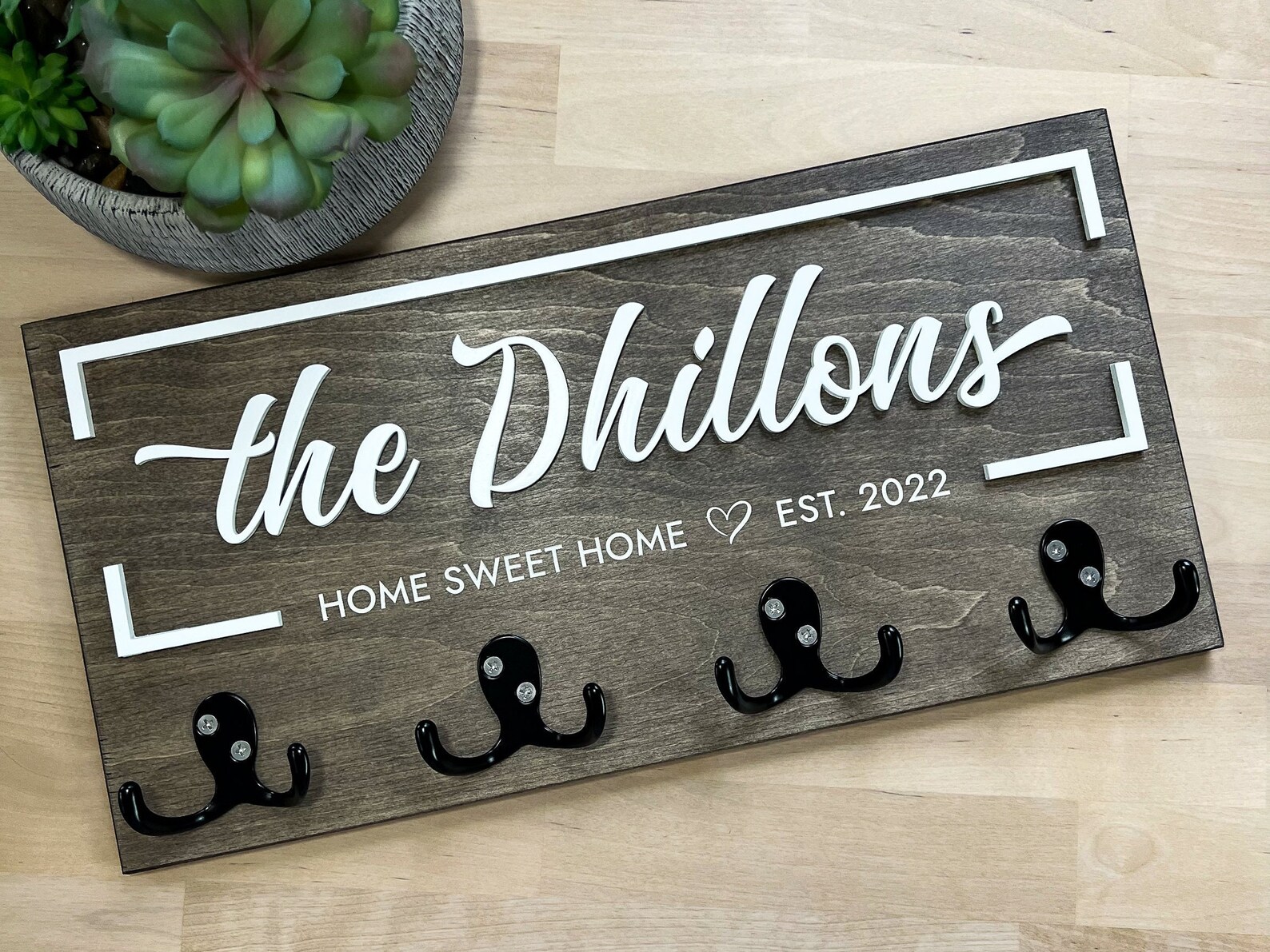 Personalized Key Holder for Wall Family Name Key Holder - Etsy