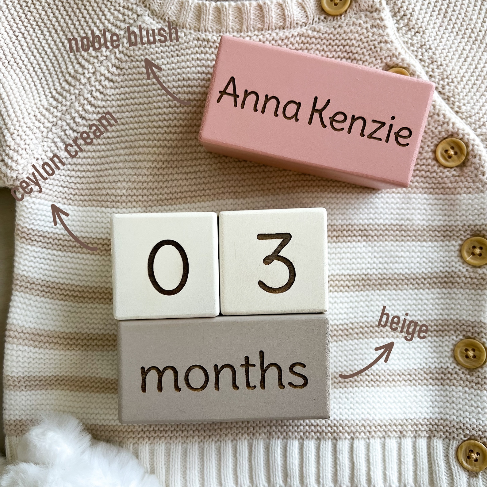 Baby Milestone Blocks Wooden Baby Monthly Milestone Blocks - Etsy