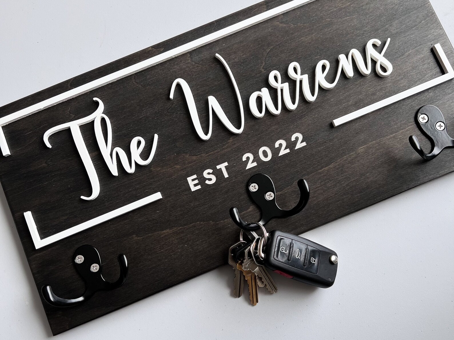 Personalized Key Holder for Wall Family Name Key Holder - Etsy