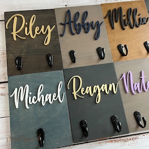 Backpack Hooks, Mud Room Hooks, Personalized Towel Hooks, Bathroom Name ...