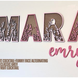 Wildflower Nursery Letters, Flowered Wooden Alphabet Letters, Flower ...