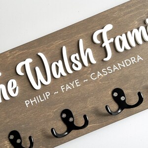 Personalized Key Holder for Wall, Family Name Key Holder, New Home Gift ...