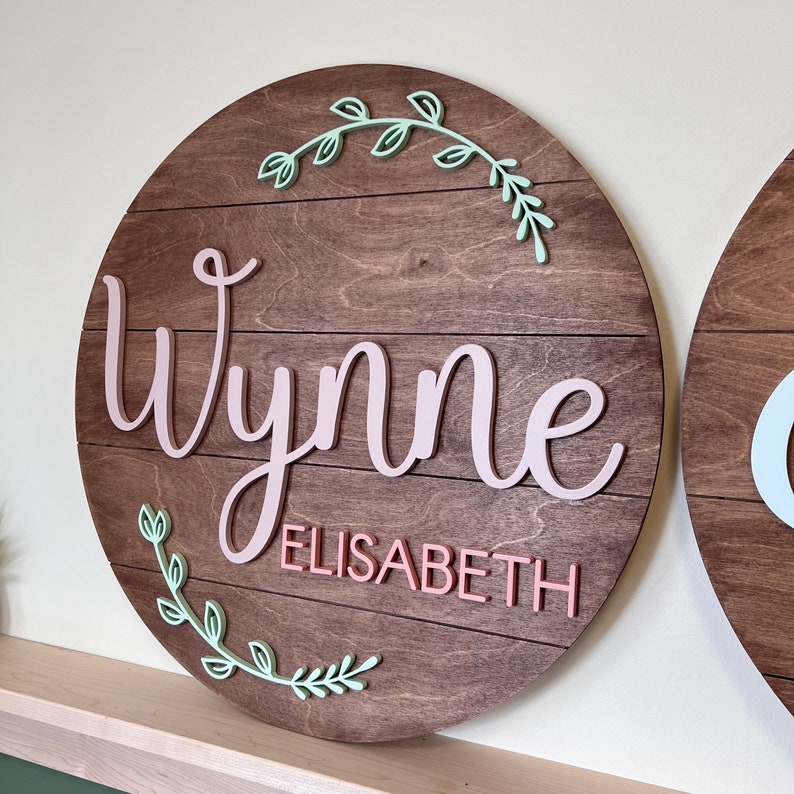 Greenery Nursery Name Sign, Botanical Nursery Sign, , Kids Room Décor ...