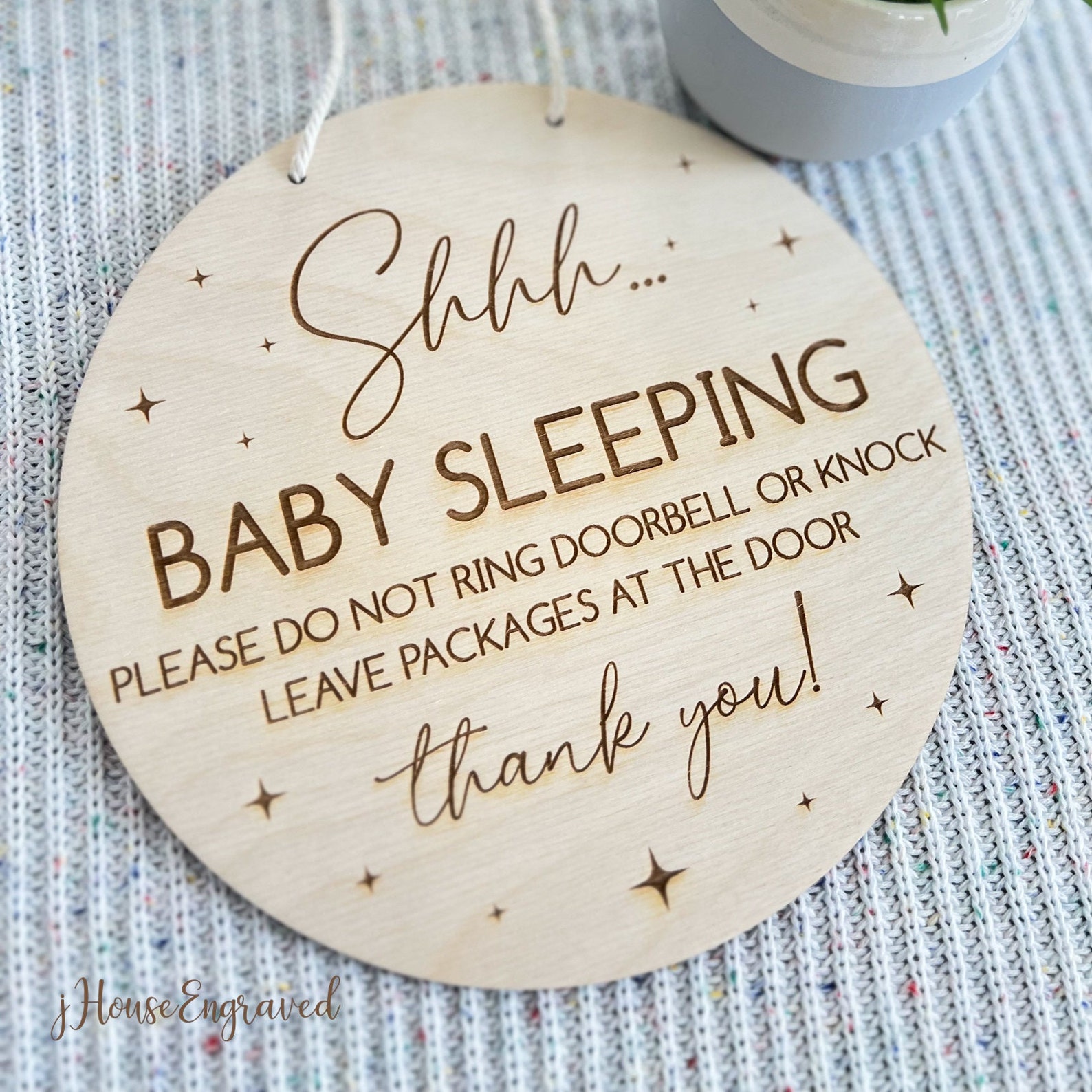 Shhh Baby Sleeping Sign, Baby Sleeping Door Sign, Do Not Knock Do Not ...
