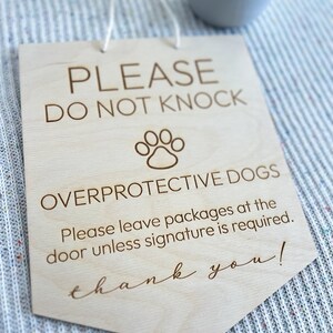Front Door Dog Sign, Do Not Knock Dog Sign, Do Not Ring Doorbell Sign ...