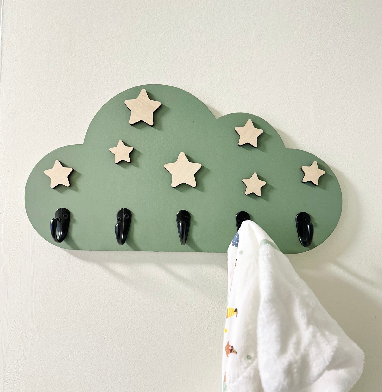 Nursery Hooks, Cloud Hooks, Star Hooks, Kids Room Hooks, Personalized ...