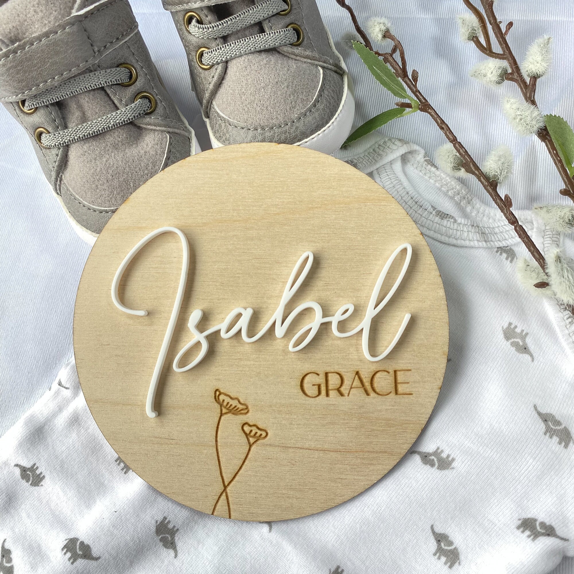 Double Sided Baby Announcement Sign W Birth Details Baby | Etsy