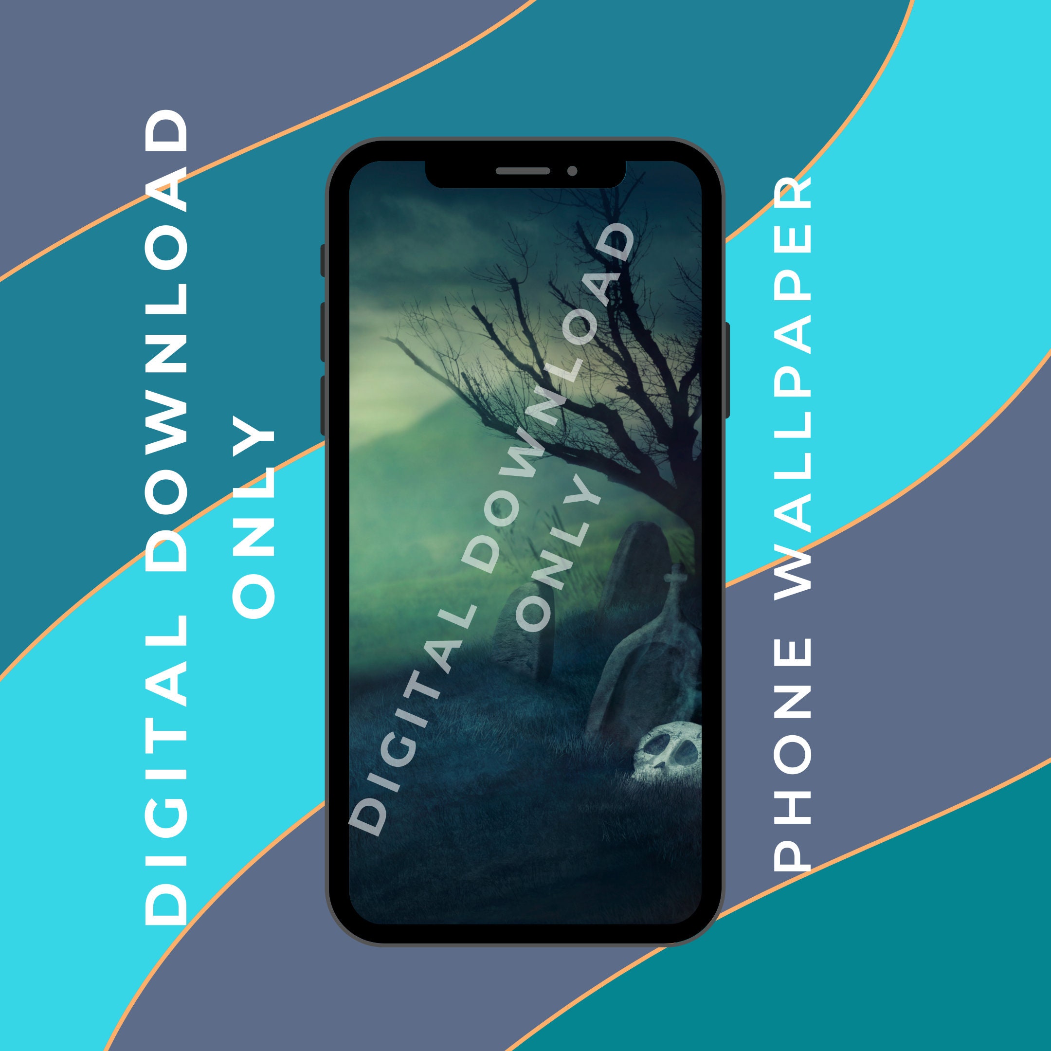 Halloween Phone Wallpaper, Spooky Wallpaper, iPhone Wallpaper, Cemetery ...