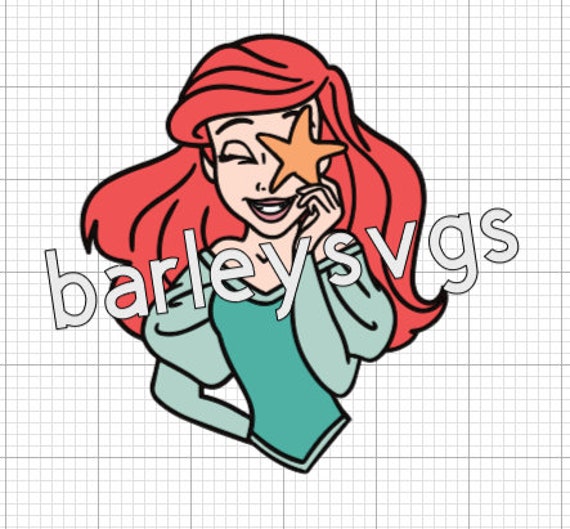Ariel With Starfish Svg Little Mermaid Svg Cricut Svg Svg - Etsy India