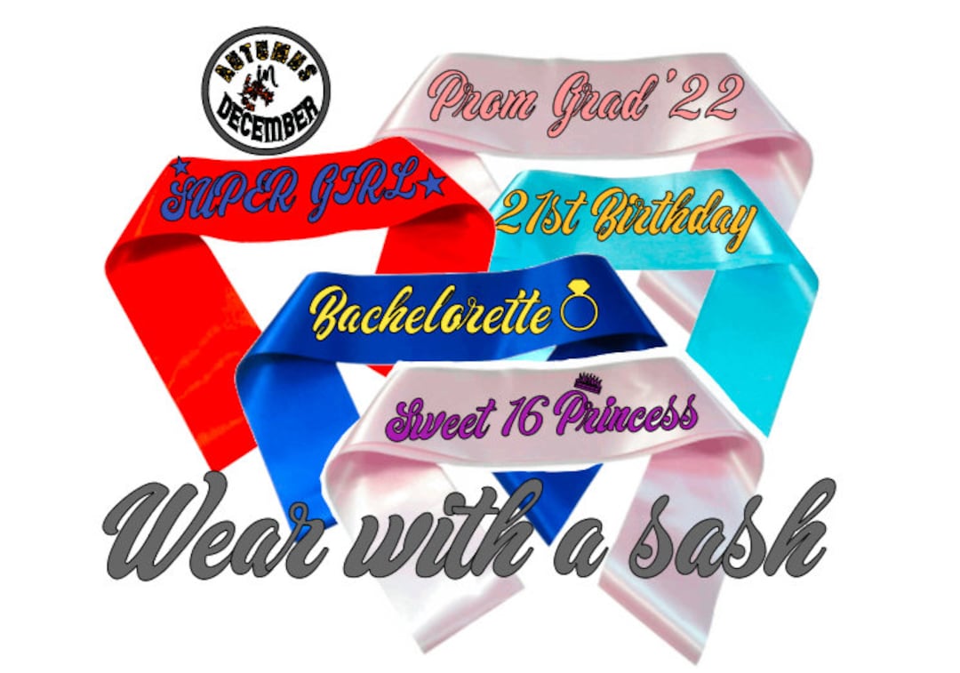 Sash Personalize Band, Custom Sash, Graduation Sash, Bachelorette Sash ...