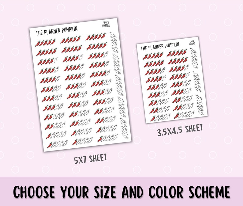 Spice Rating Planner Stickers Book Rating Stickers Book - Etsy