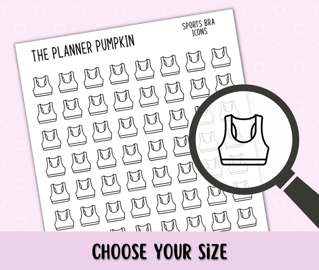 Sports Bra Icon Stickers, Clear Icon Planner Stickers, Clear Journaling ...