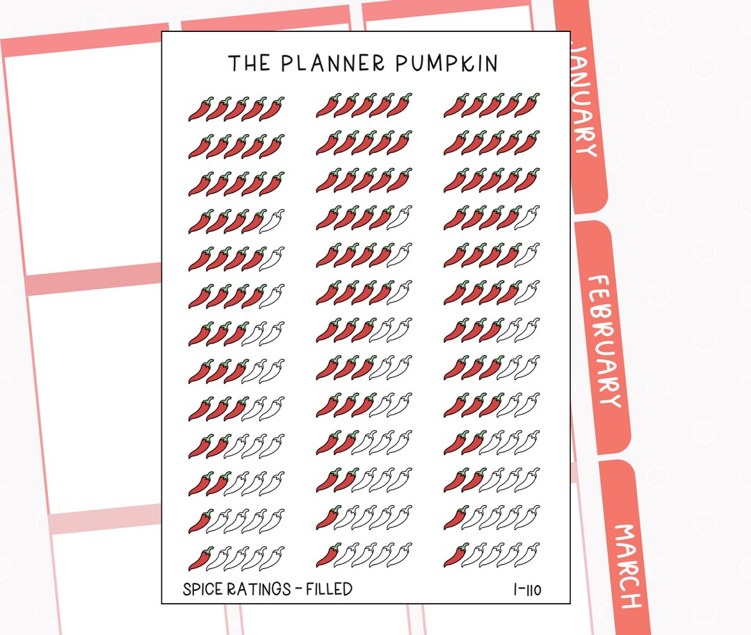 Spice Rating Planner Stickers Book Rating Stickers Book Review Stickers ...