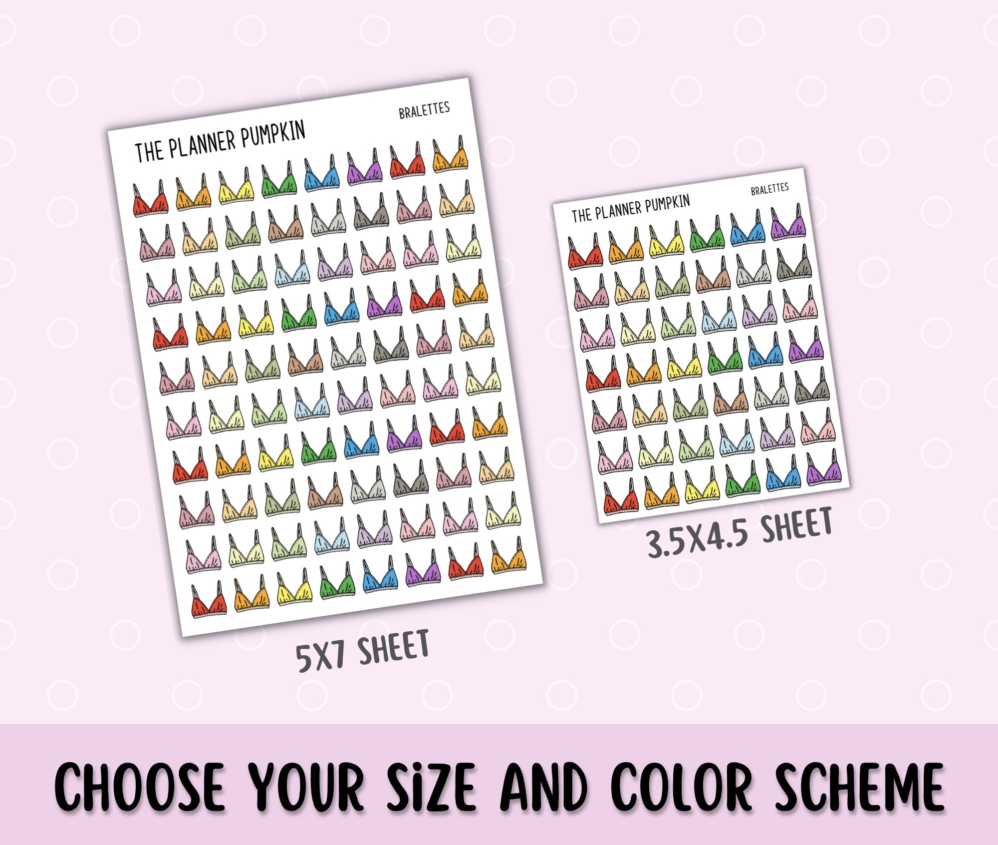Bra Planner Stickers, Journaling Stickers, BUJO Stickers, Clothes ...