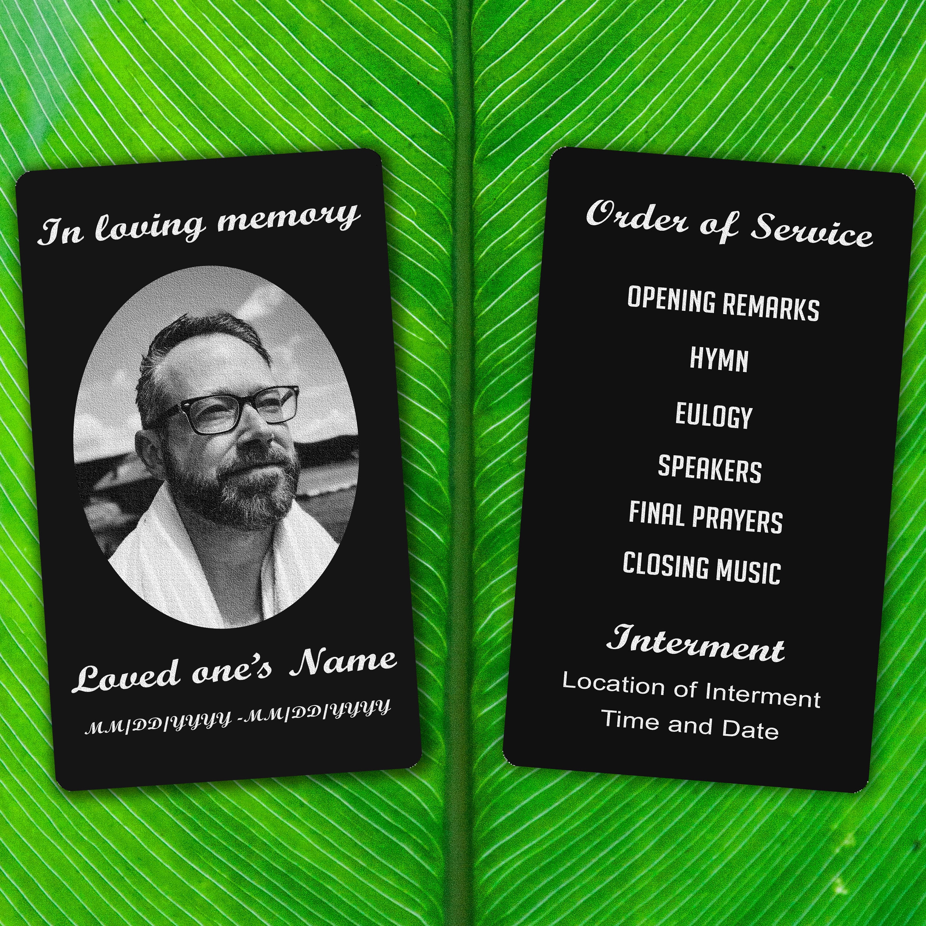 Memorial Service Card Funeral Favors to Honor Your Passed Loved Ones ...