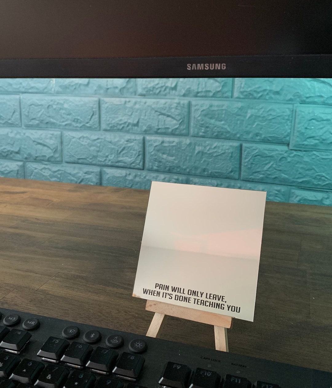 Small Desk Mirrors + 5" Wood Easel | Stay Inspired and Focused. Perfect ...