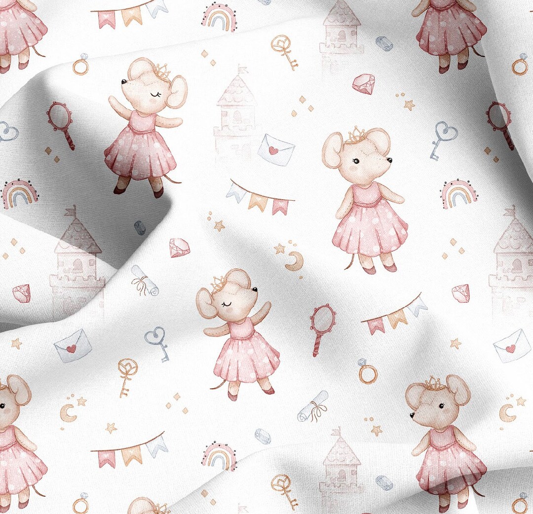 Mini Cute Mouse Fabric,digital Print Premium Cotton,toys Nursery Fabric ...