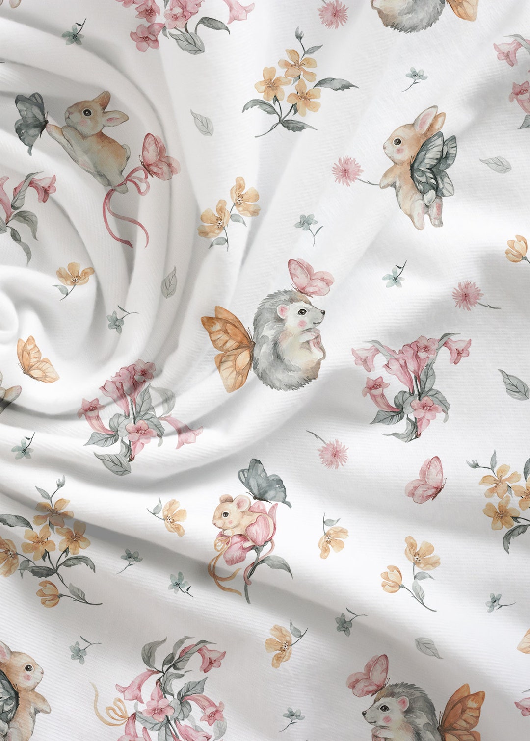 Cute Animals Premium Cotton Fabric,baby Animal,watercolor Fabric ...