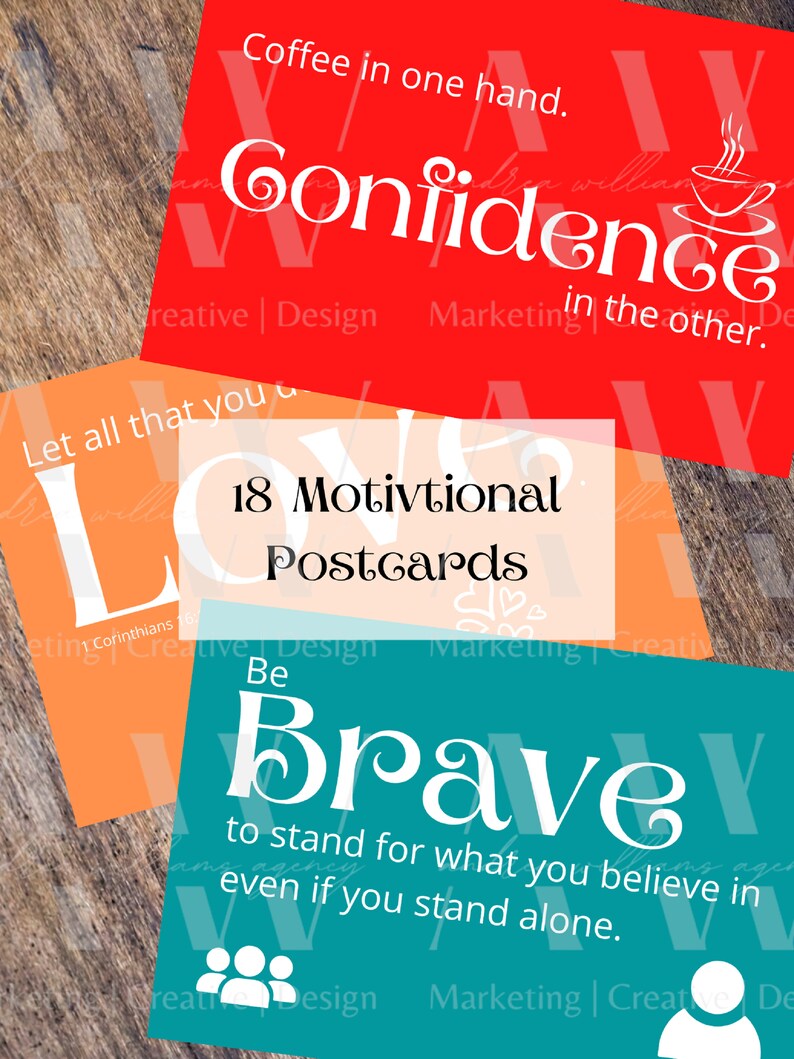 Motivational Postcards Set of 18 Inspirational Postcards - Etsy