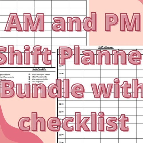 AM and PM Shift Planner Bundle for Nurses Nursing Students - Etsy