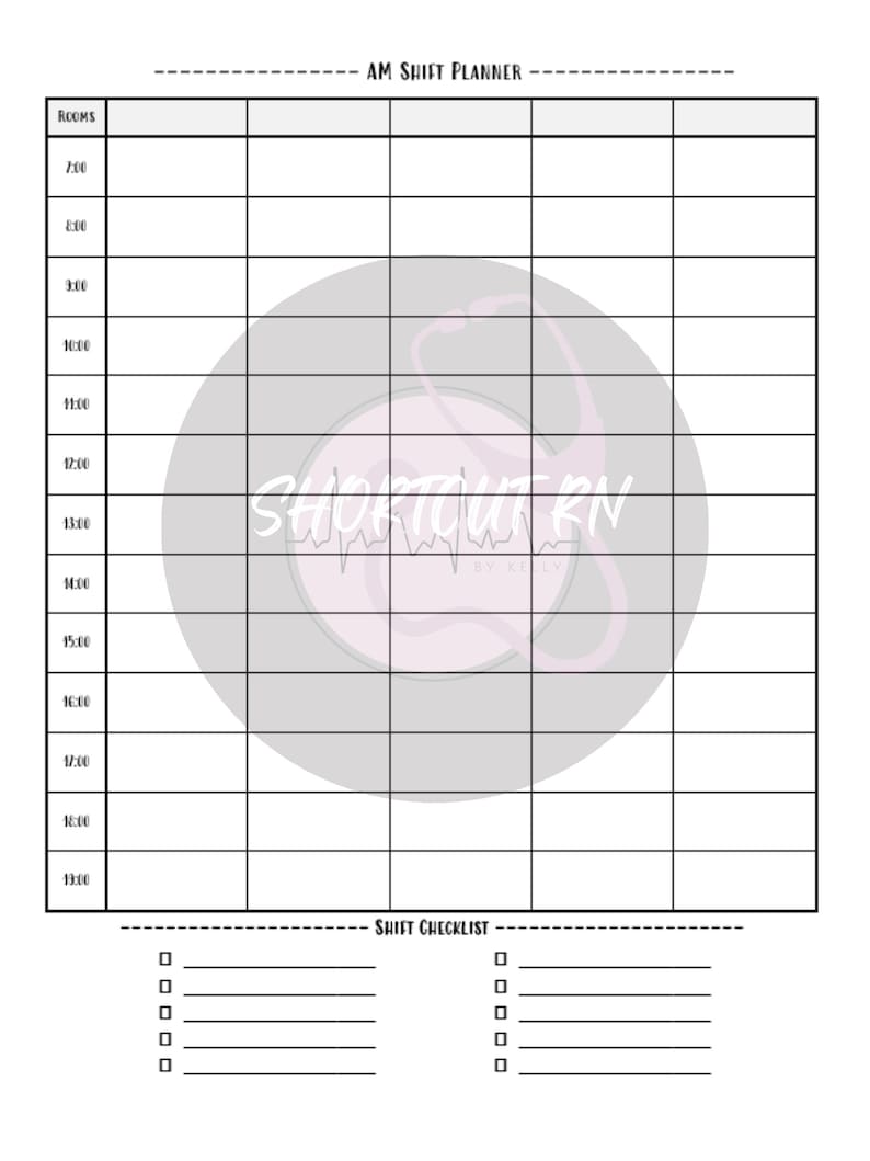 AM and PM Shift Planner Bundle for Nurses, Nursing Students, New Grad ...