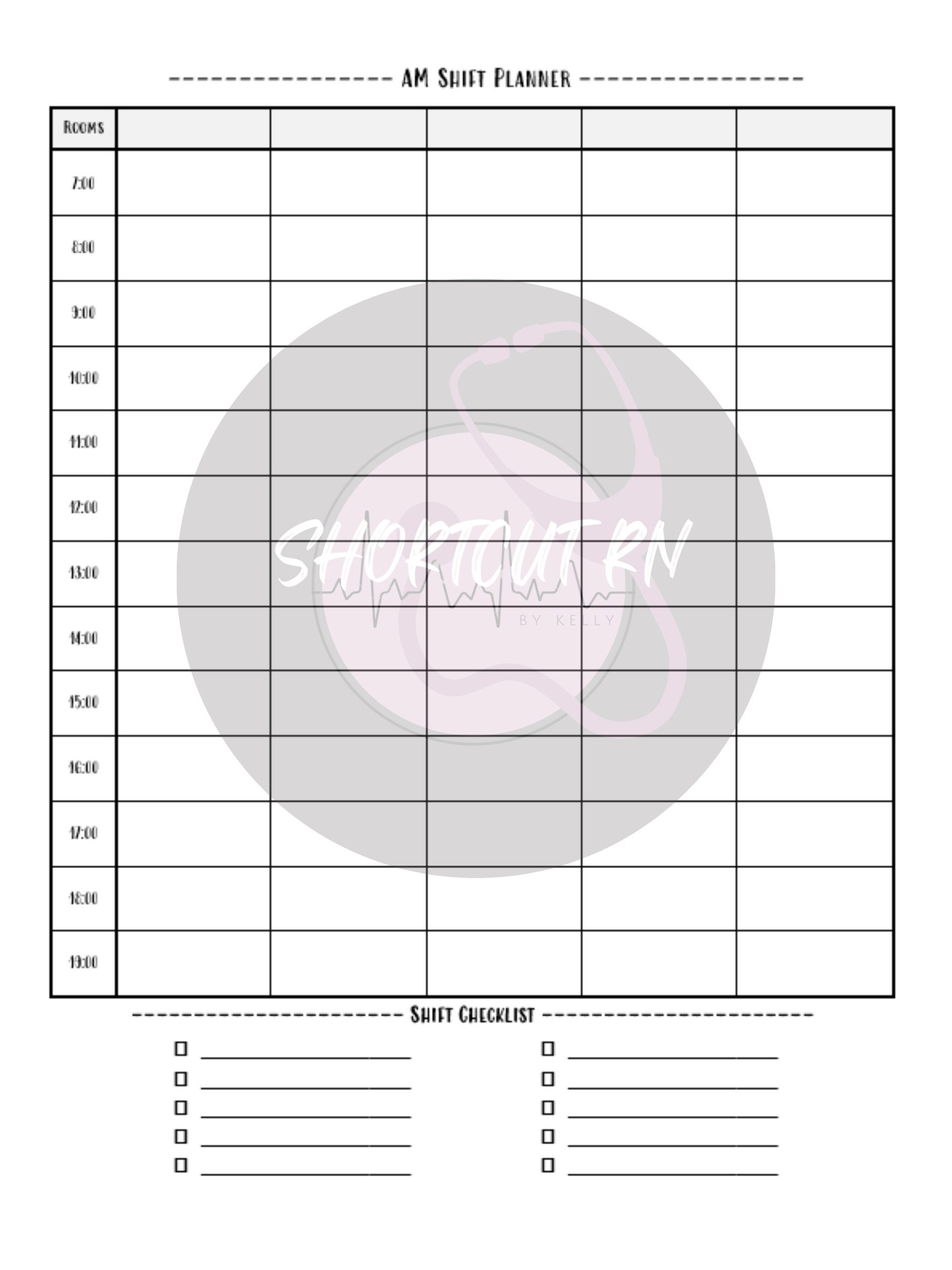 AM and PM Shift Planner Bundle for Nurses, Nursing Students, New Grad ...
