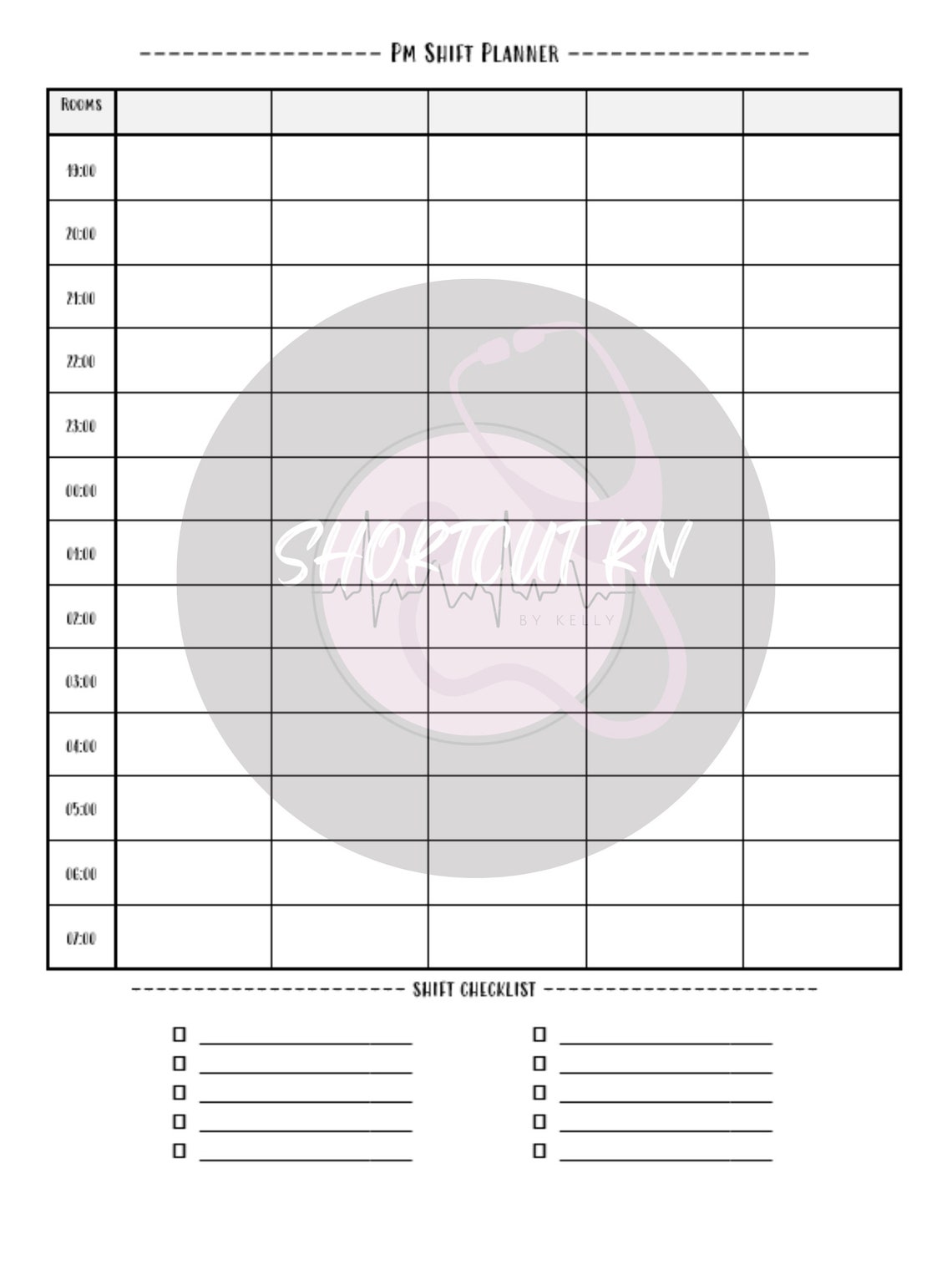 AM and PM Shift Planner Bundle for Nurses, Nursing Students, New Grad ...