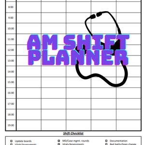 AM and PM Shift Planner Bundle for Nurses, Nursing Students, New Grad ...