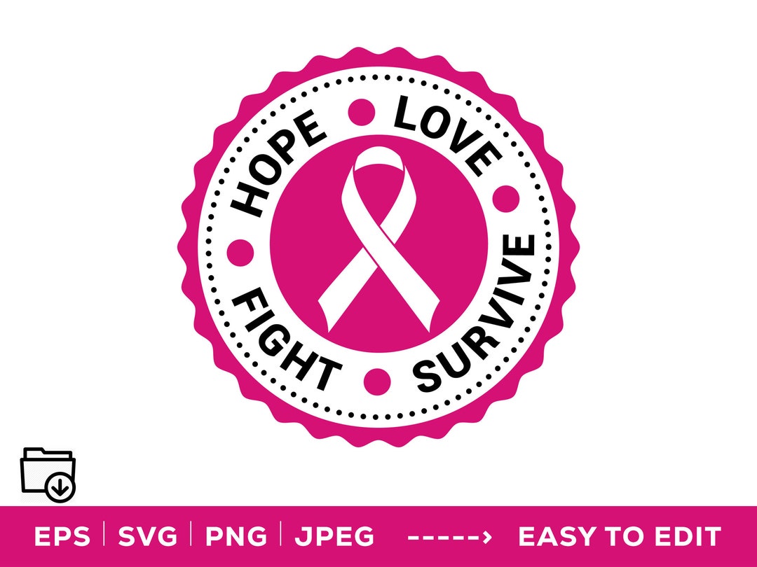 Breast Cancer Hope, Love, Fight, Survivor Logo - Etsy