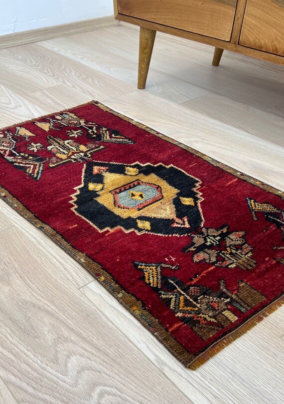 price online shop 1.50 Red Turkish Rug, 1'6 x 2'9 FT / 45 x 83 CM ...