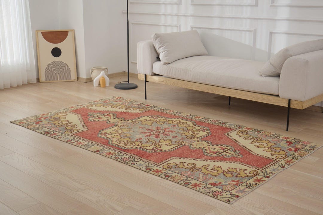 4x8 Turkish Anatolian Rug - Orsola | 4x8 Red Rug Handwoven Wool Carpet ...