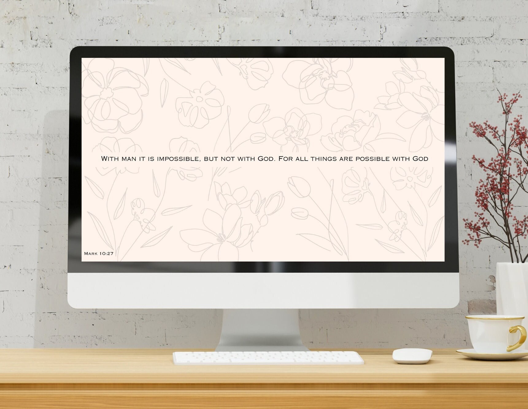 Minimalist Desktop Background | Flower Computer Background | Aesthetic ...