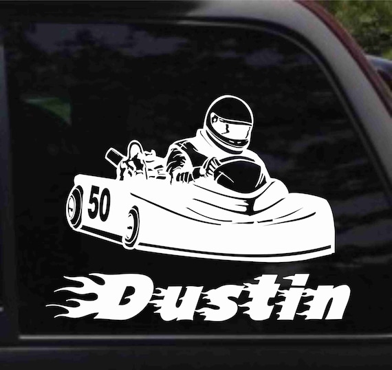 Personalized Go Kart Racer Name Decal | Etsy