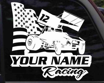 Personalized Sprint Car Racing Version 2 Decal | Etsy