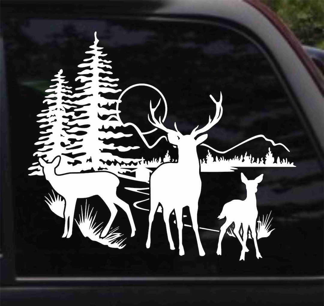 Deer Scene Version 2 Decal Sticker - Etsy