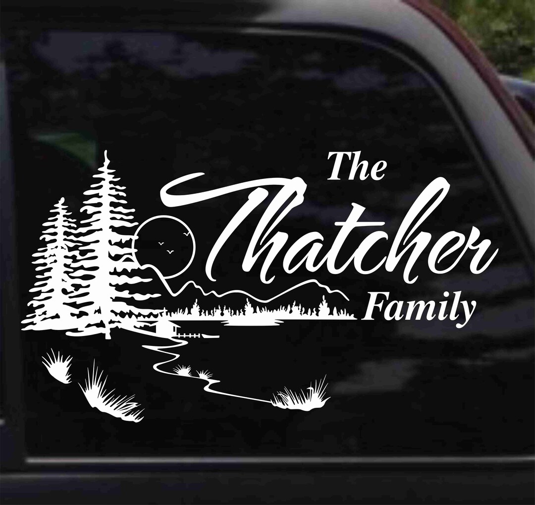 Personalized Family Name With Nature Scene Decal - Etsy
