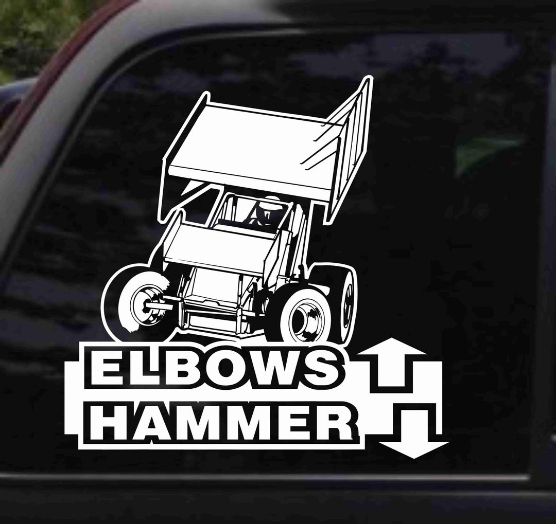 Elbows up Hammer Down Sprint Car Racing Decal - Etsy