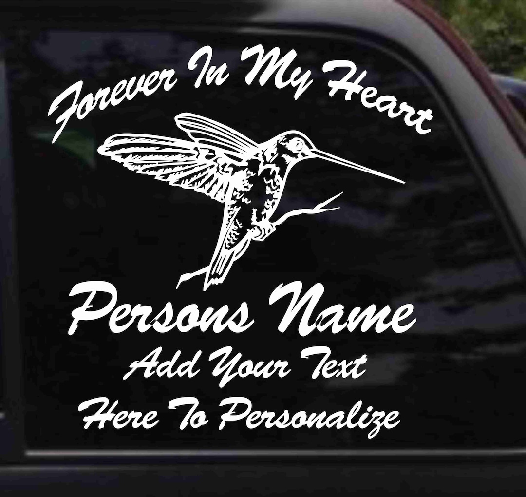 Memorial With Hummingbird Decal Sticker - Etsy