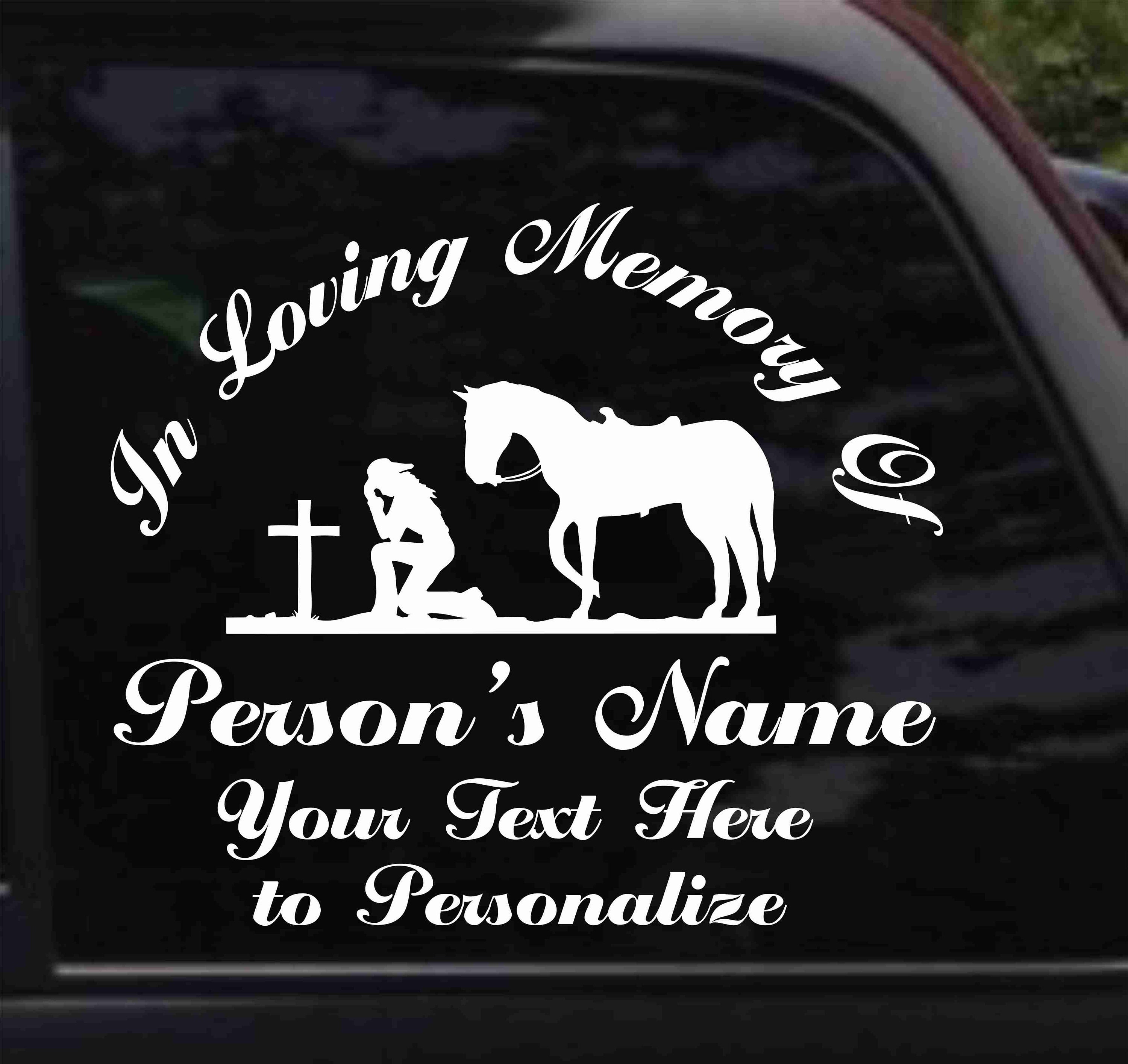 Cowgirl at Cross Memorial Decal Sticker - Etsy