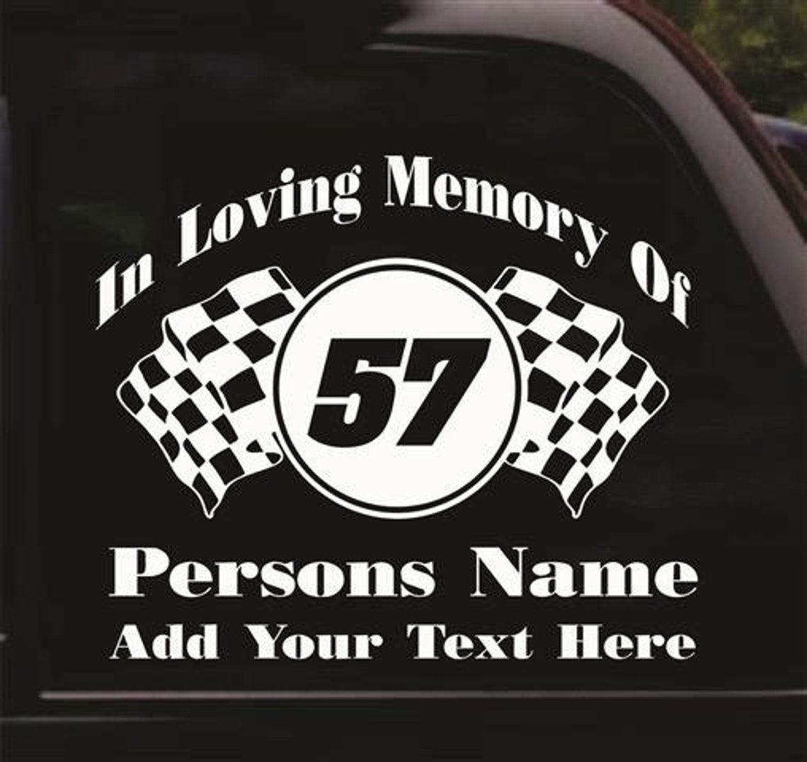 Racing Memorial Version 2 Decal - Etsy