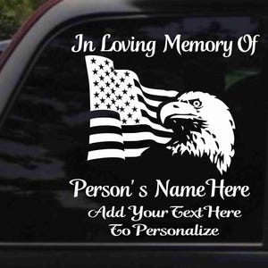 Memorial With Flag and Eagle Decal - Etsy