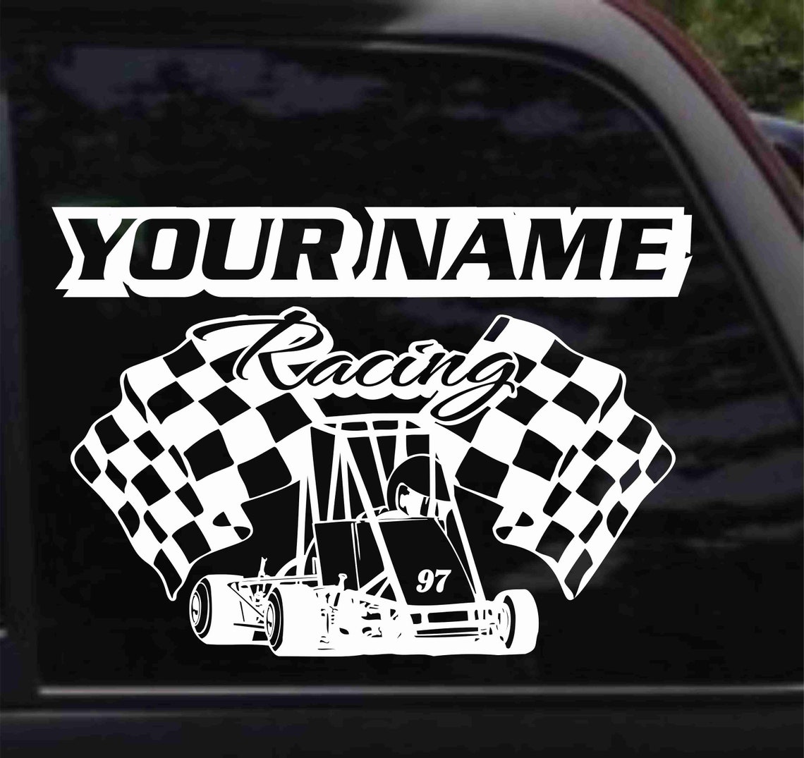 Personalized Quarter Midget Racing V1 Decal Sticker - Etsy