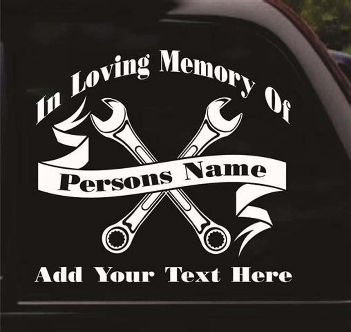 Mechanic Memorial Decal - Etsy