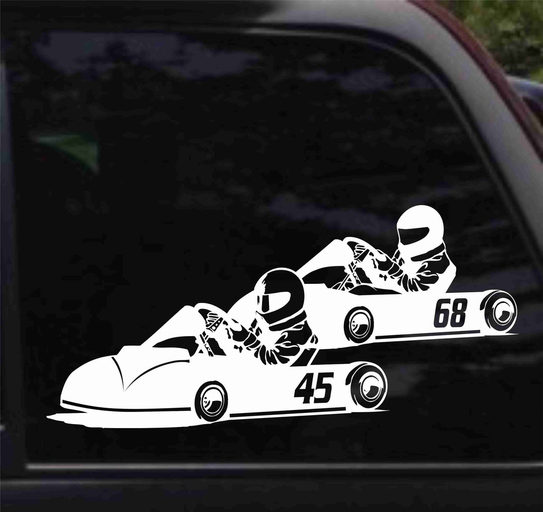 2 Go Karts Racing Decal Sticker - Etsy