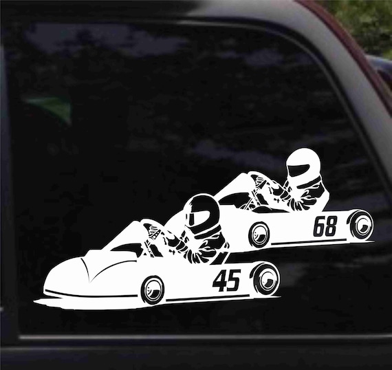 2 Go Karts Racing Decal Sticker | Etsy