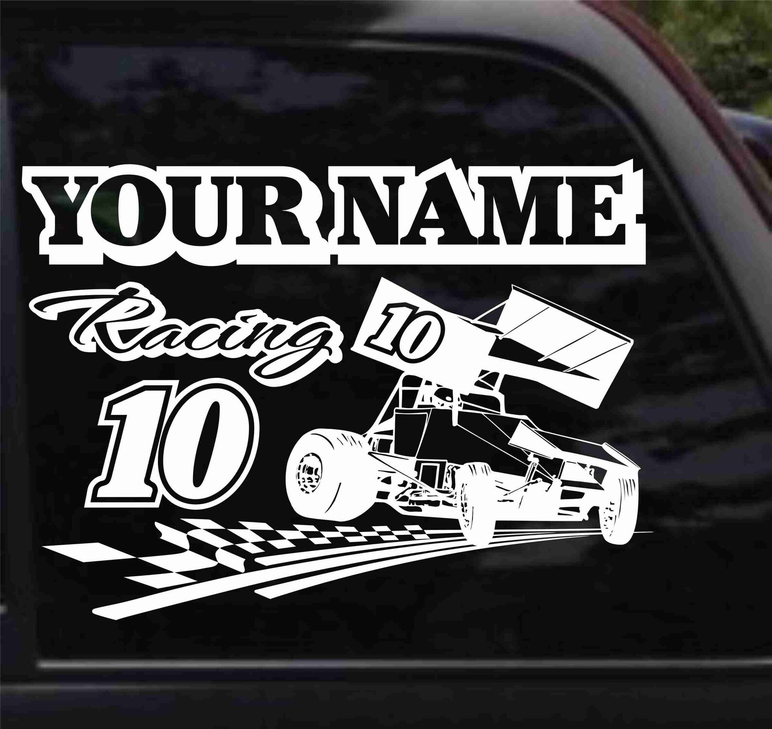 Personalized Sprint Car Racing Decal Sticker - Etsy
